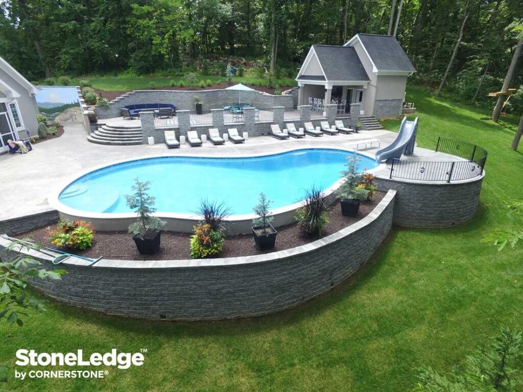 Retaining Wall Around Pool Area