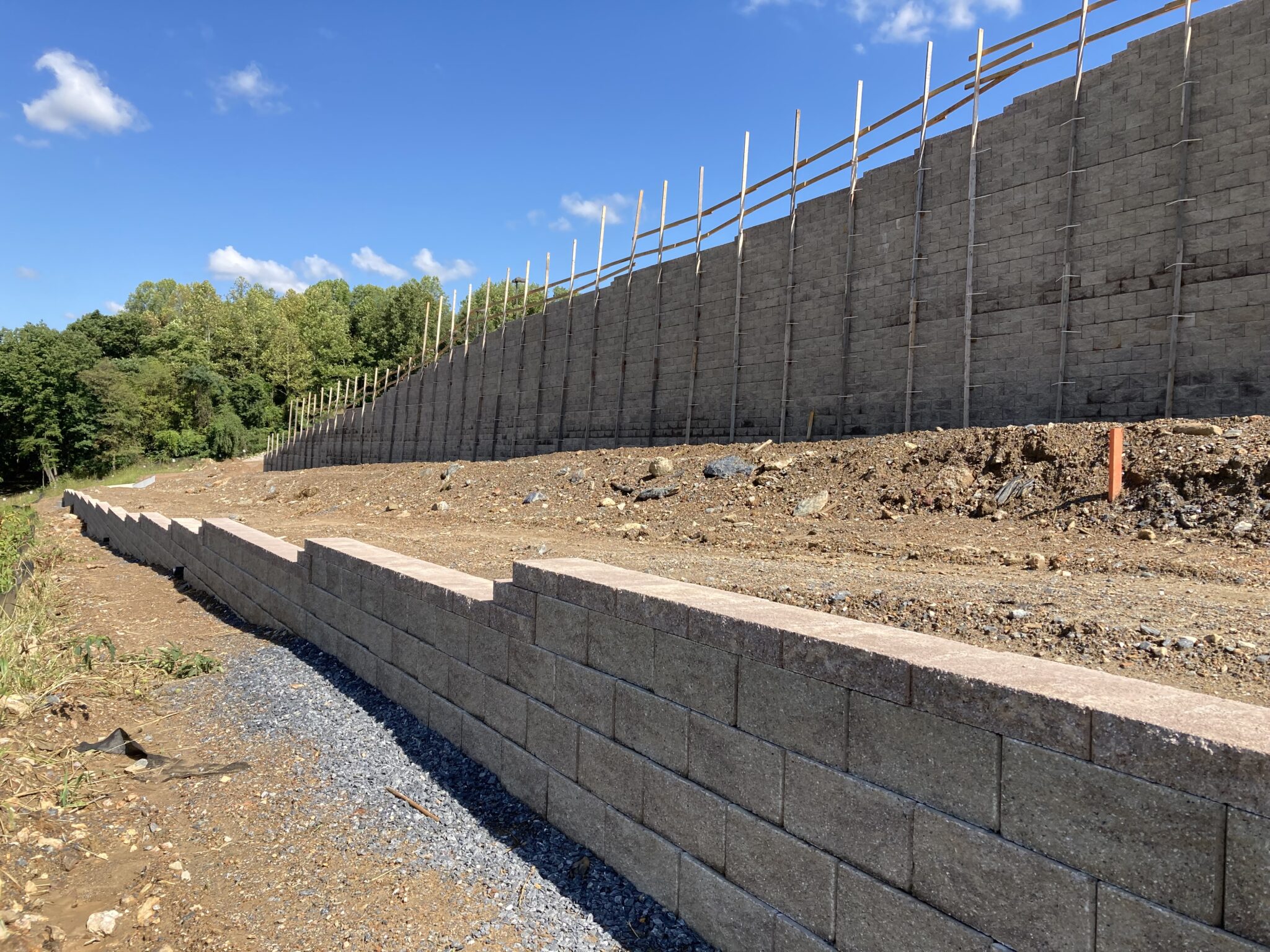 CornerStone Retaining Walls Deliver Terraced Parking Solution